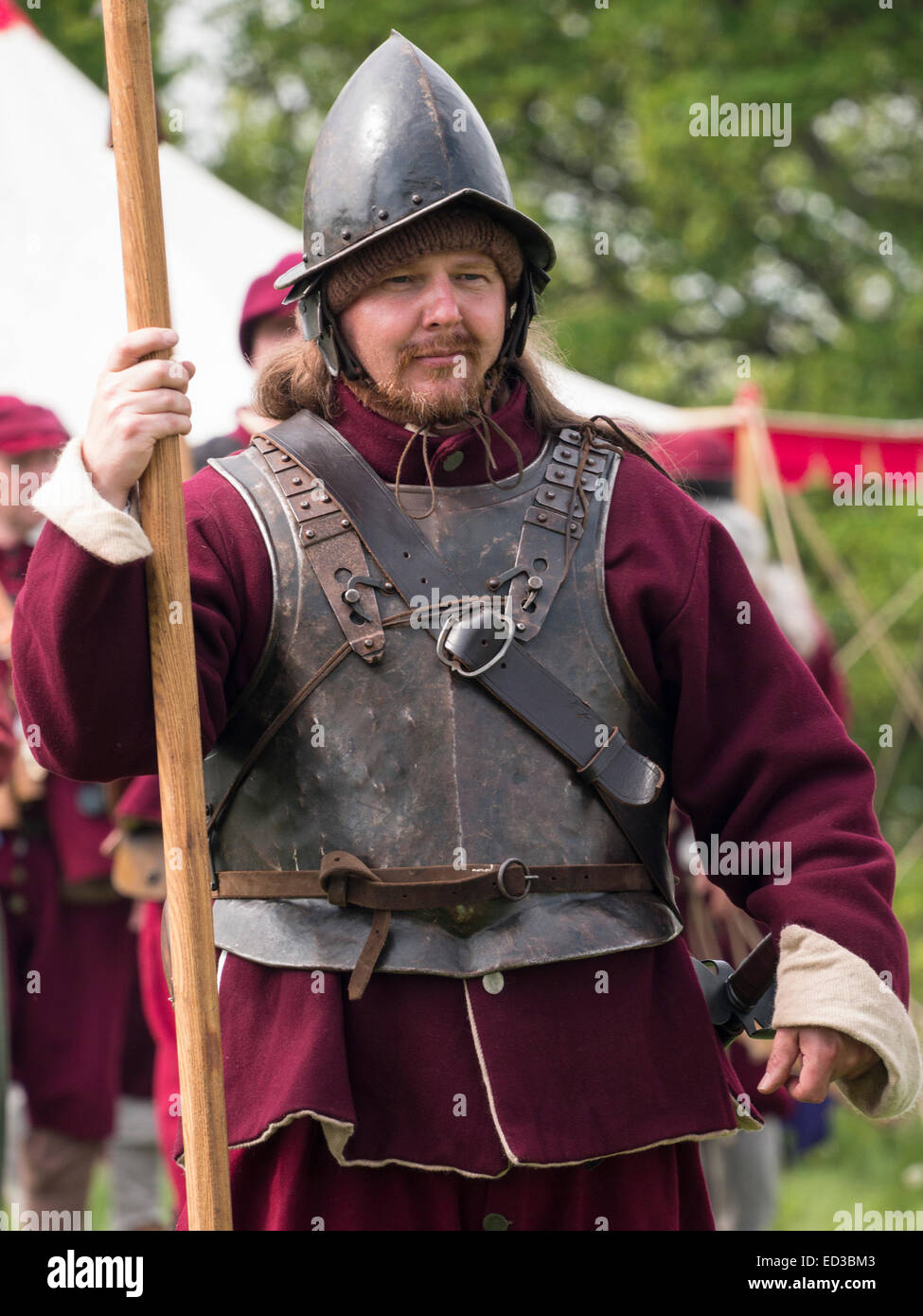 Actors perform wearing Stuart era, the 17th century, (reign of king ...