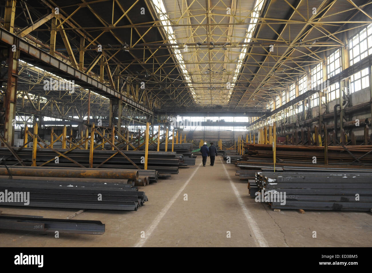 Rambling shop floor is made as steel construction. This production ...