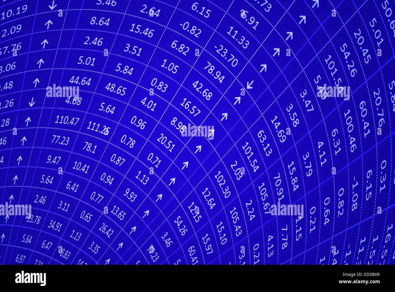 stock market display with figures in blue color Stock Photo - Alamy