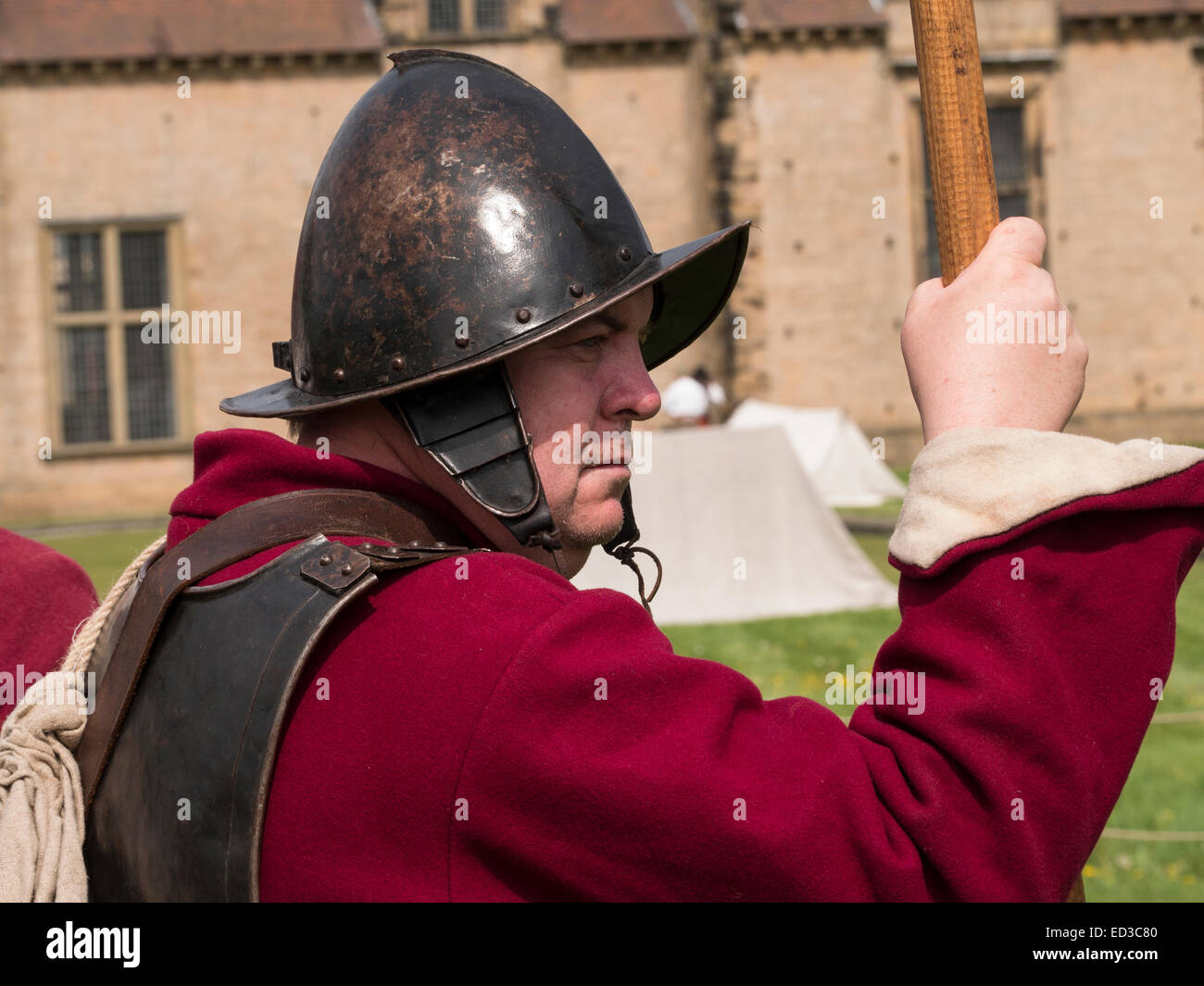 Actors perform wearing Stuart era, the 17th century, (reign of king ...
