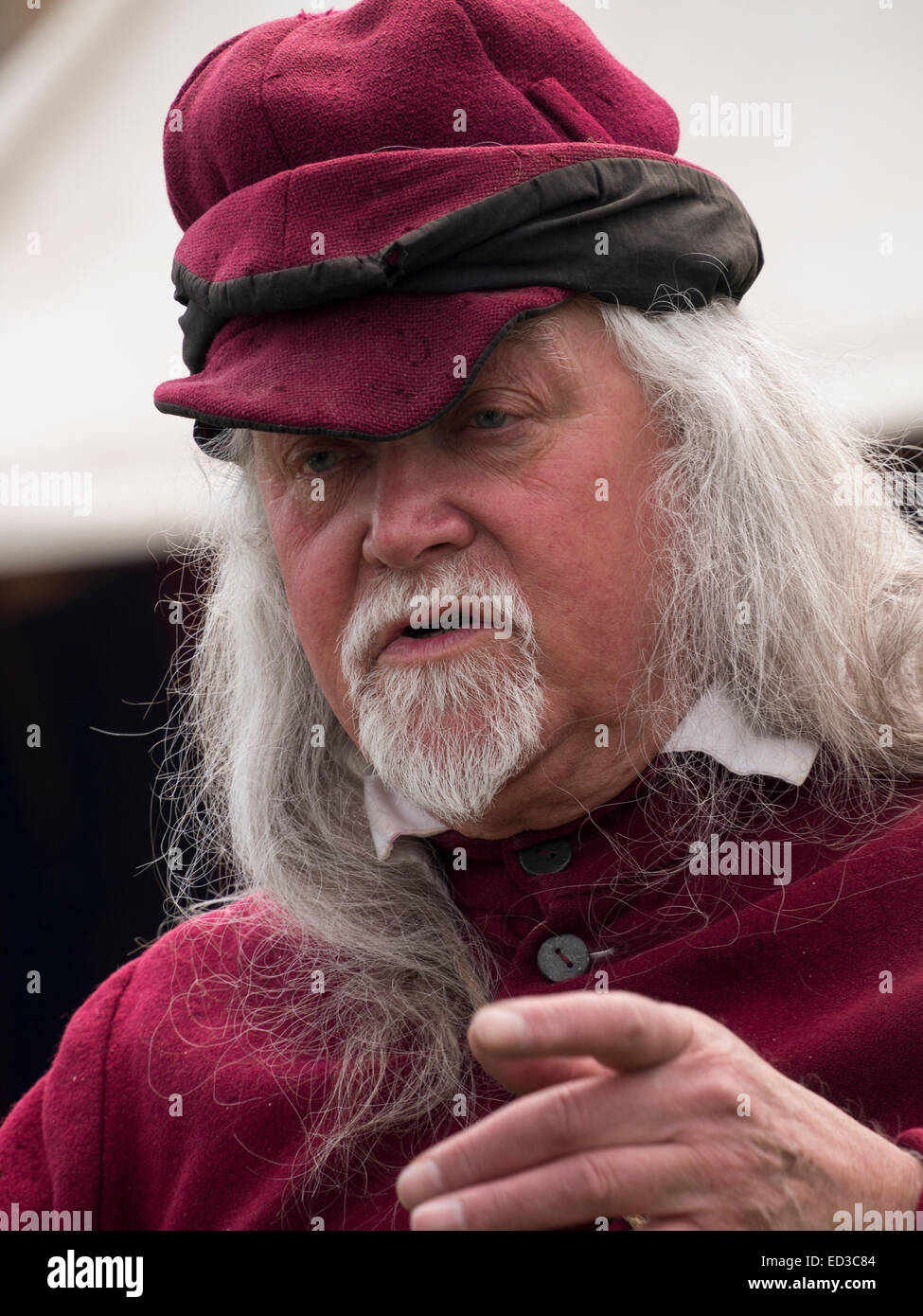 Actors perform wearing Stuart era, the 17th century, (reign of king ...