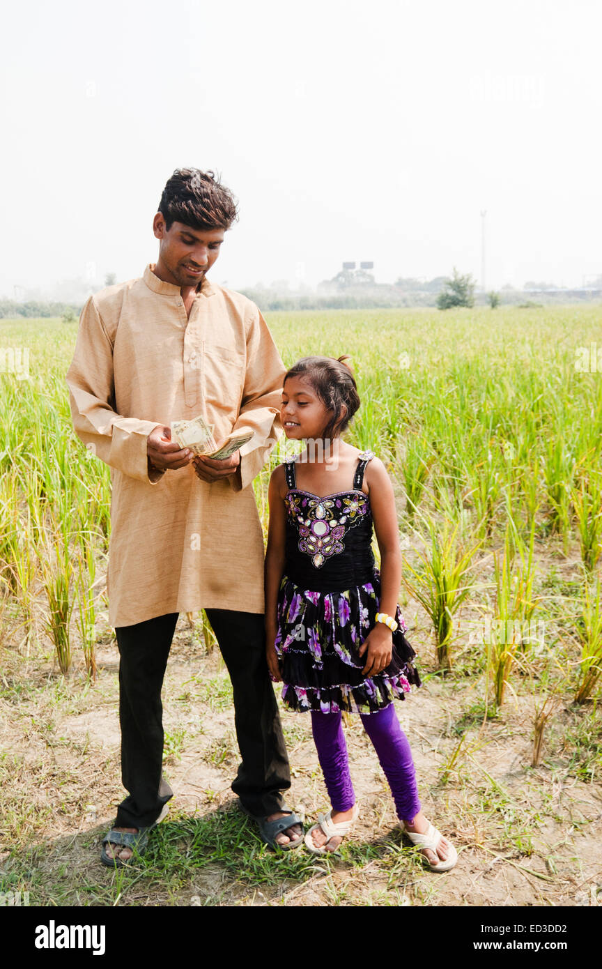 indian rural farmer and child Farm saving money Stock Photo - Alamy