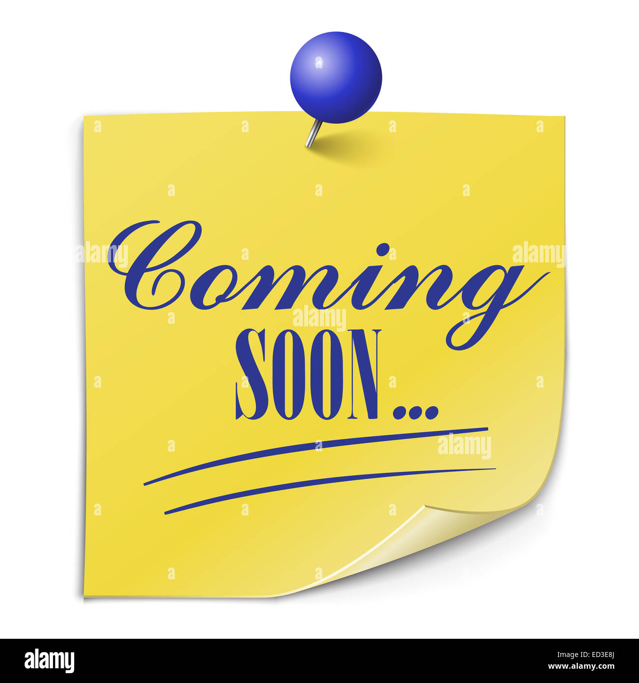 coming soon paper message on white background Stock Photo - Alamy