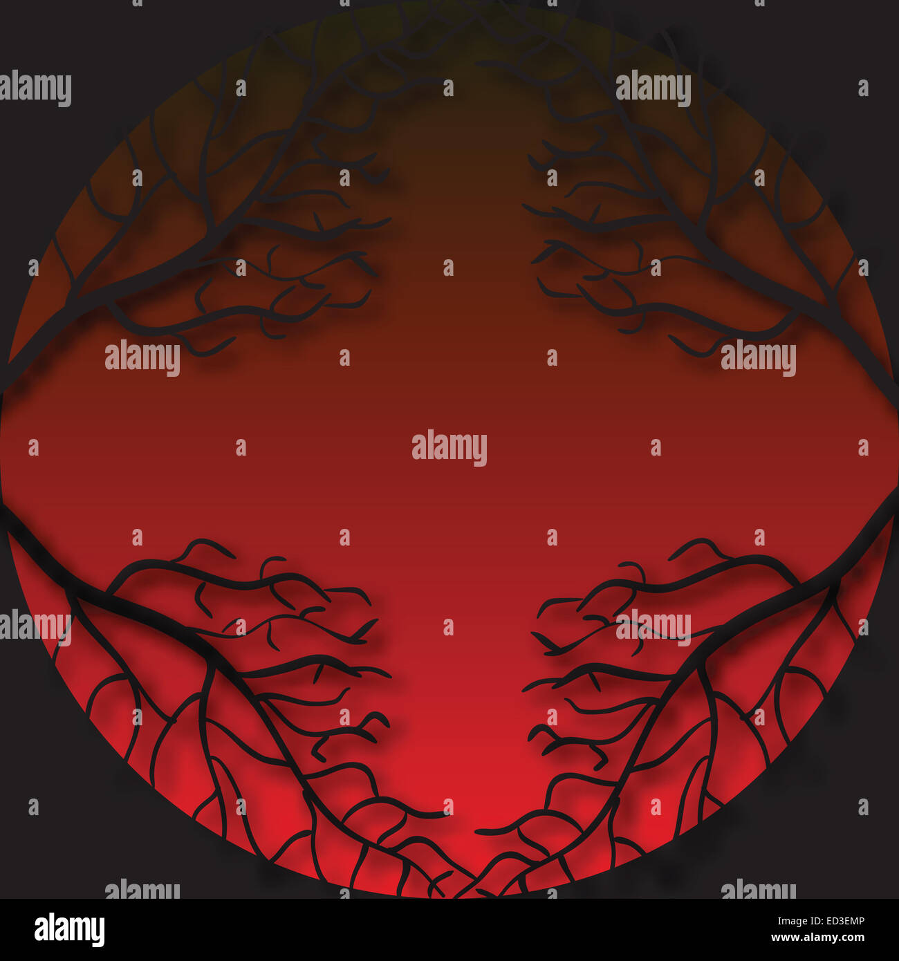 Gothic frame with tree branches. Vector drawing Stock Photo - Alamy