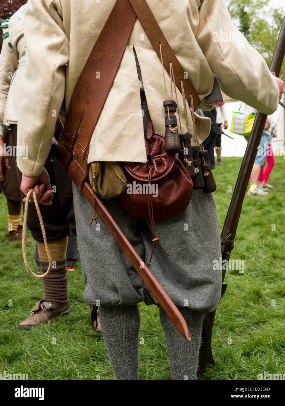 Actors perform wearing Stuart era, the 17th century, (reign of king ...