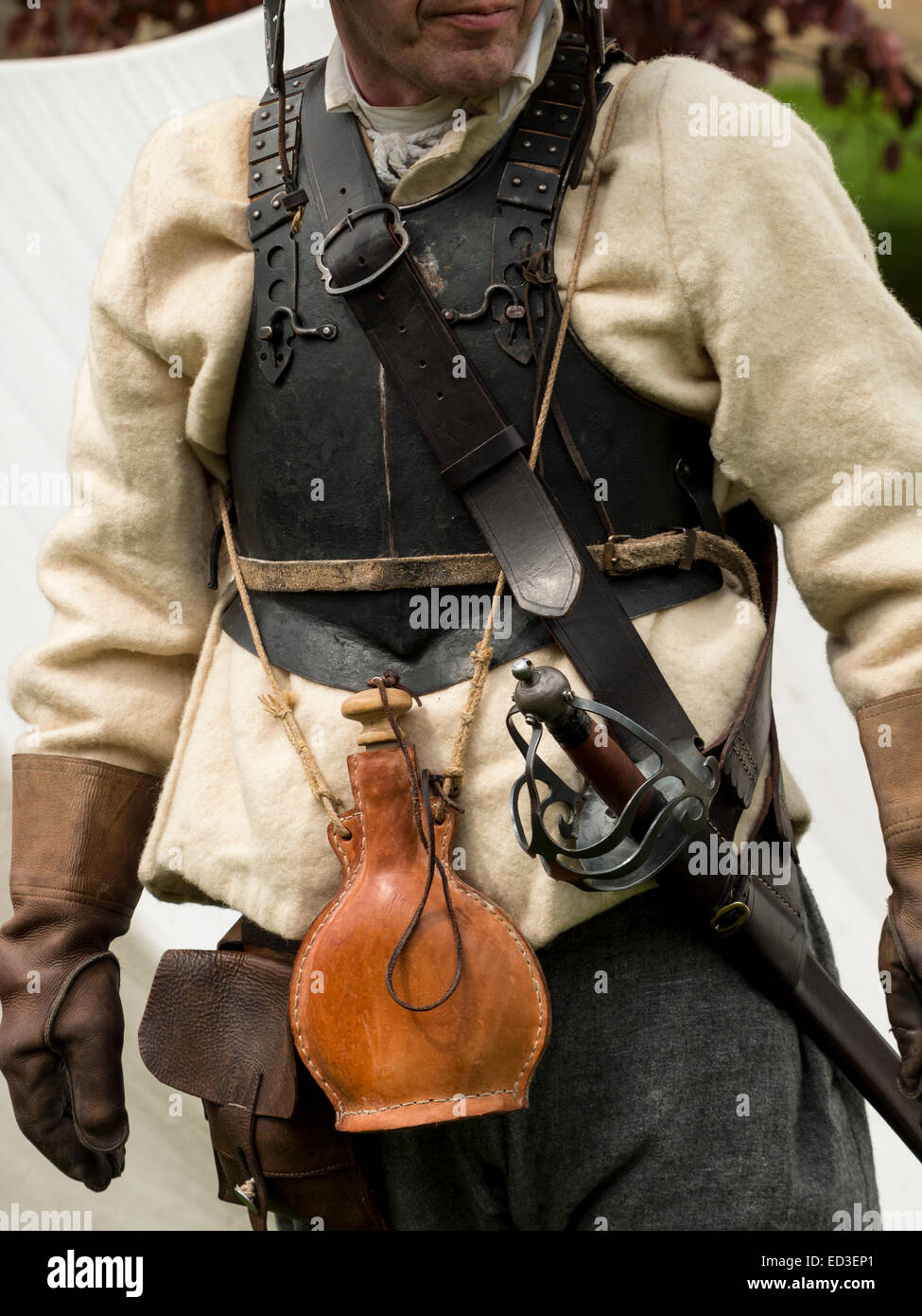 Actors perform wearing Stuart era, the 17th century, (reign of king ...