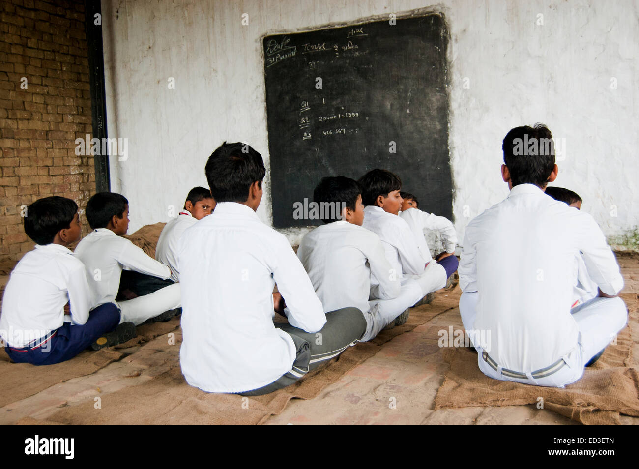 indian rural Children group Students classroom Study Stock Photo - Alamy