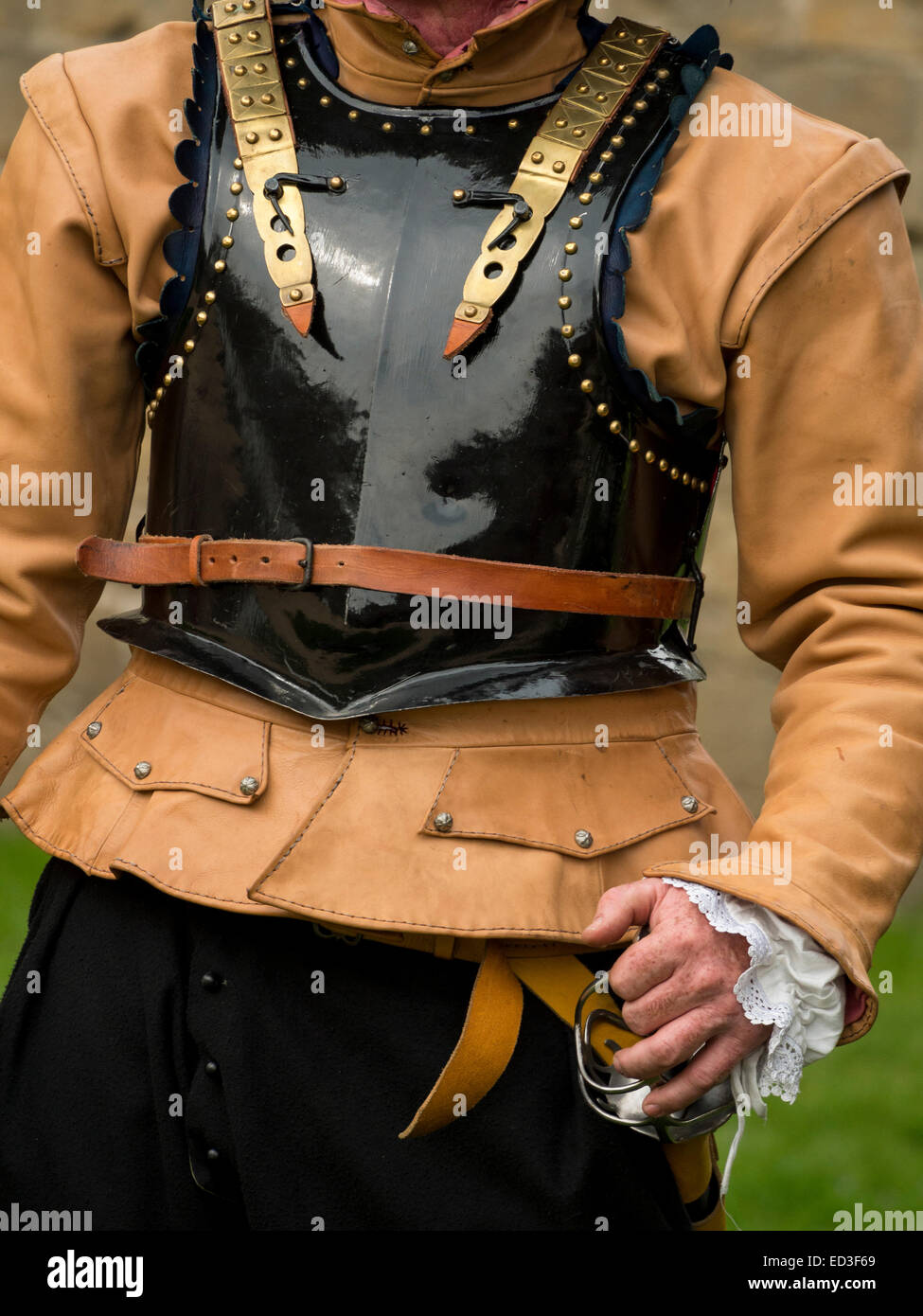 Actors perform wearing Stuart era, the 17th century, (reign of king ...