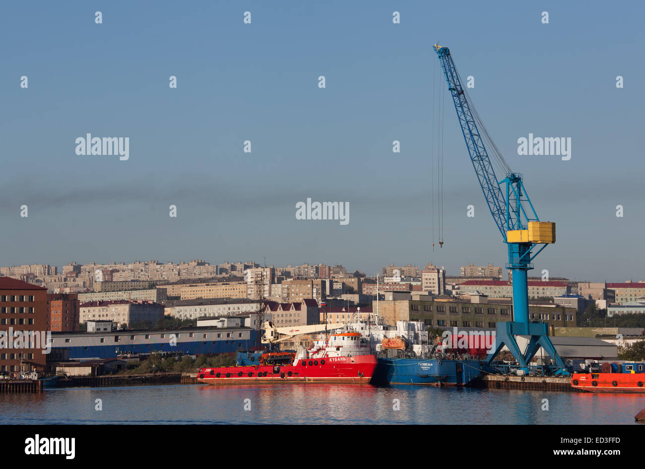 View of the Murmansk port and the Kola Bay Stock Photo - Alamy