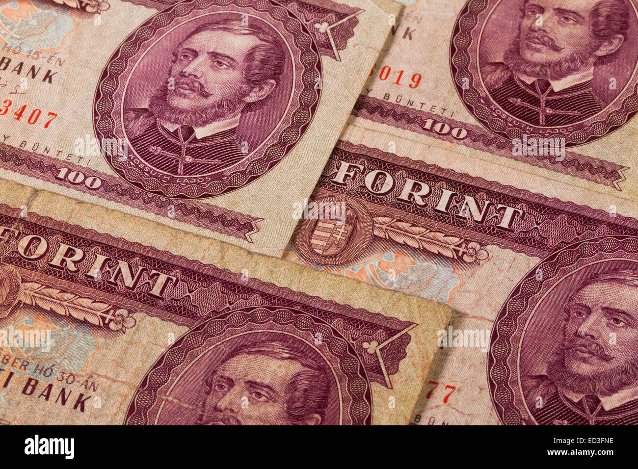 Old Hungarian banknotes on the table Stock Photo - Alamy
