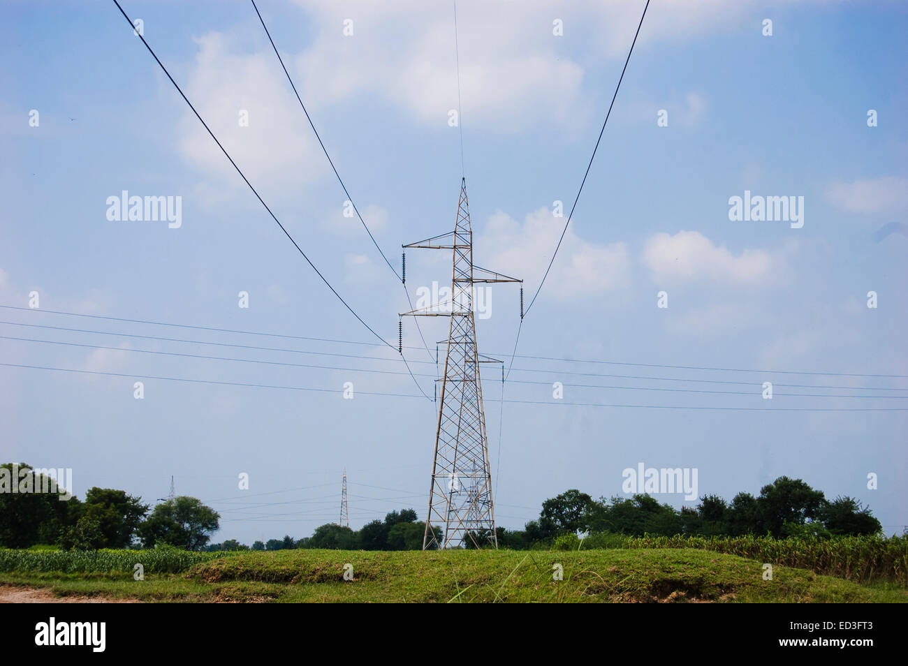 rural village Electricity Tower nobody Stock Photo - Alamy