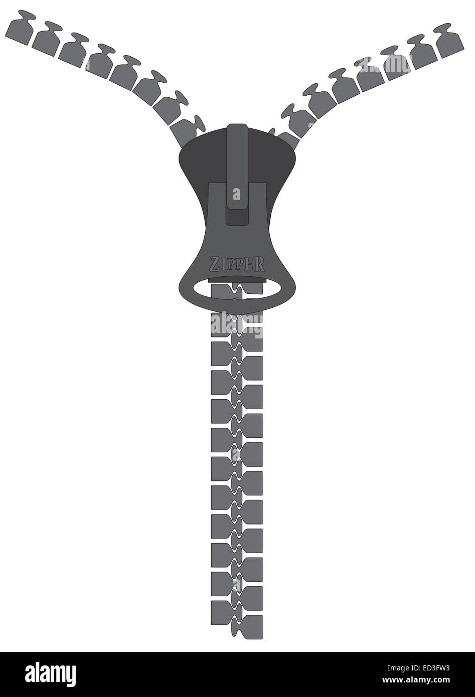 A zipper design isolated on a white background Stock Photo - Alamy