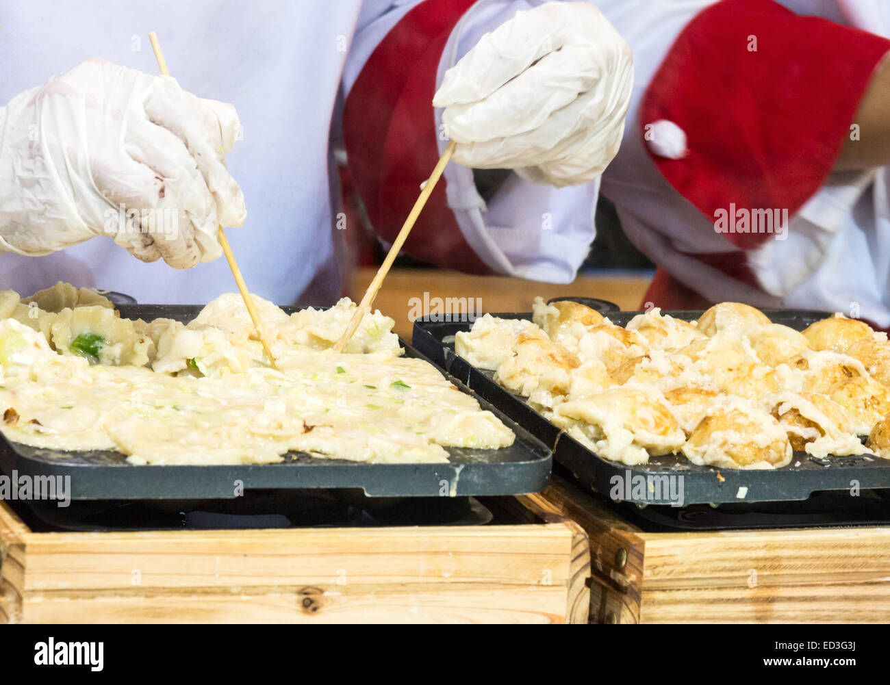 Traditional Japanese snack ball is made by Thai chef in Thailand Stock ...