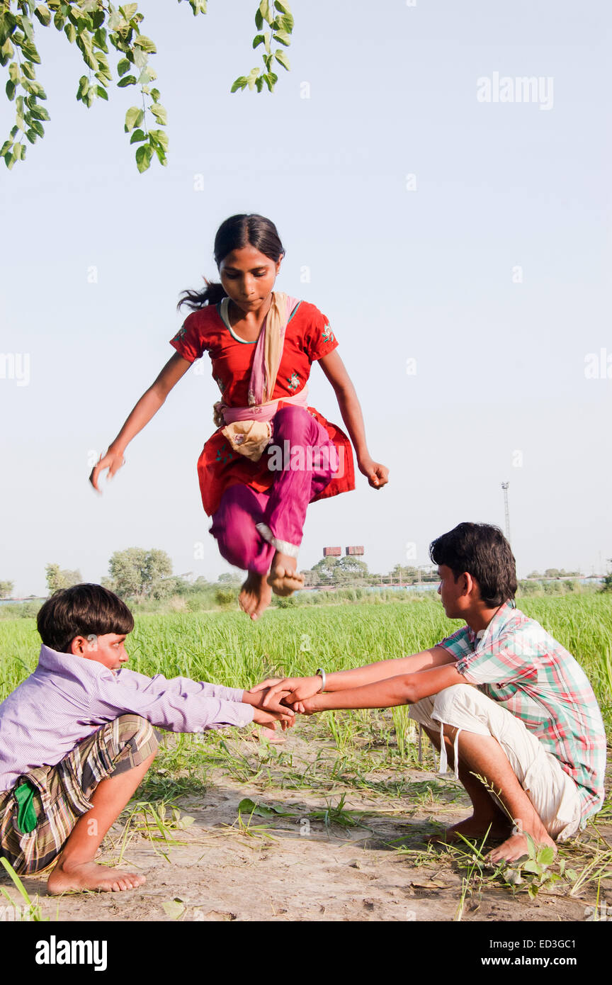 indian rural children playing farm Stock Photo - Alamy