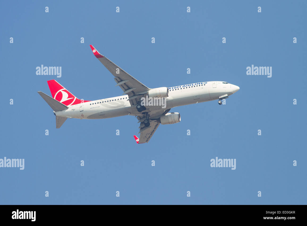 ISTANBUL, TURKEY - AUGUST 16, 2014: Turkish Airlines Boeing 737-800 ...