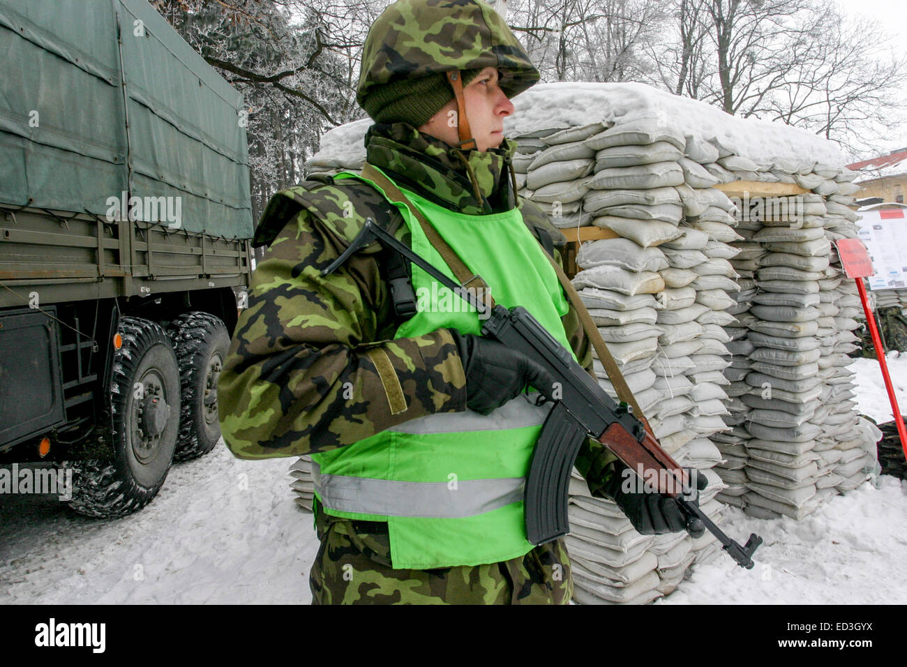 The Czech military training in the winter Stock Photo - Alamy