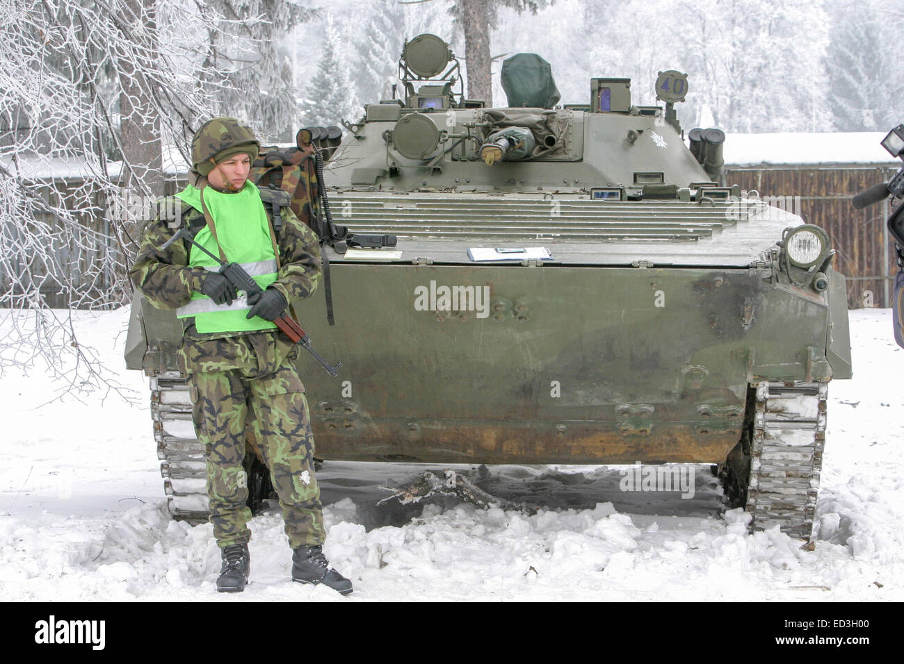 The Czech military training in the winter Stock Photo - Alamy