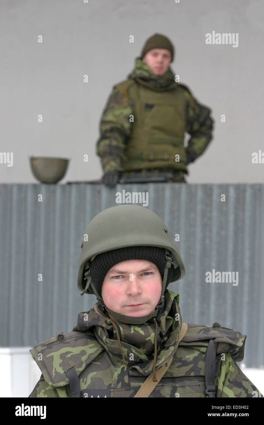 The Czech military training in the winter Stock Photo - Alamy