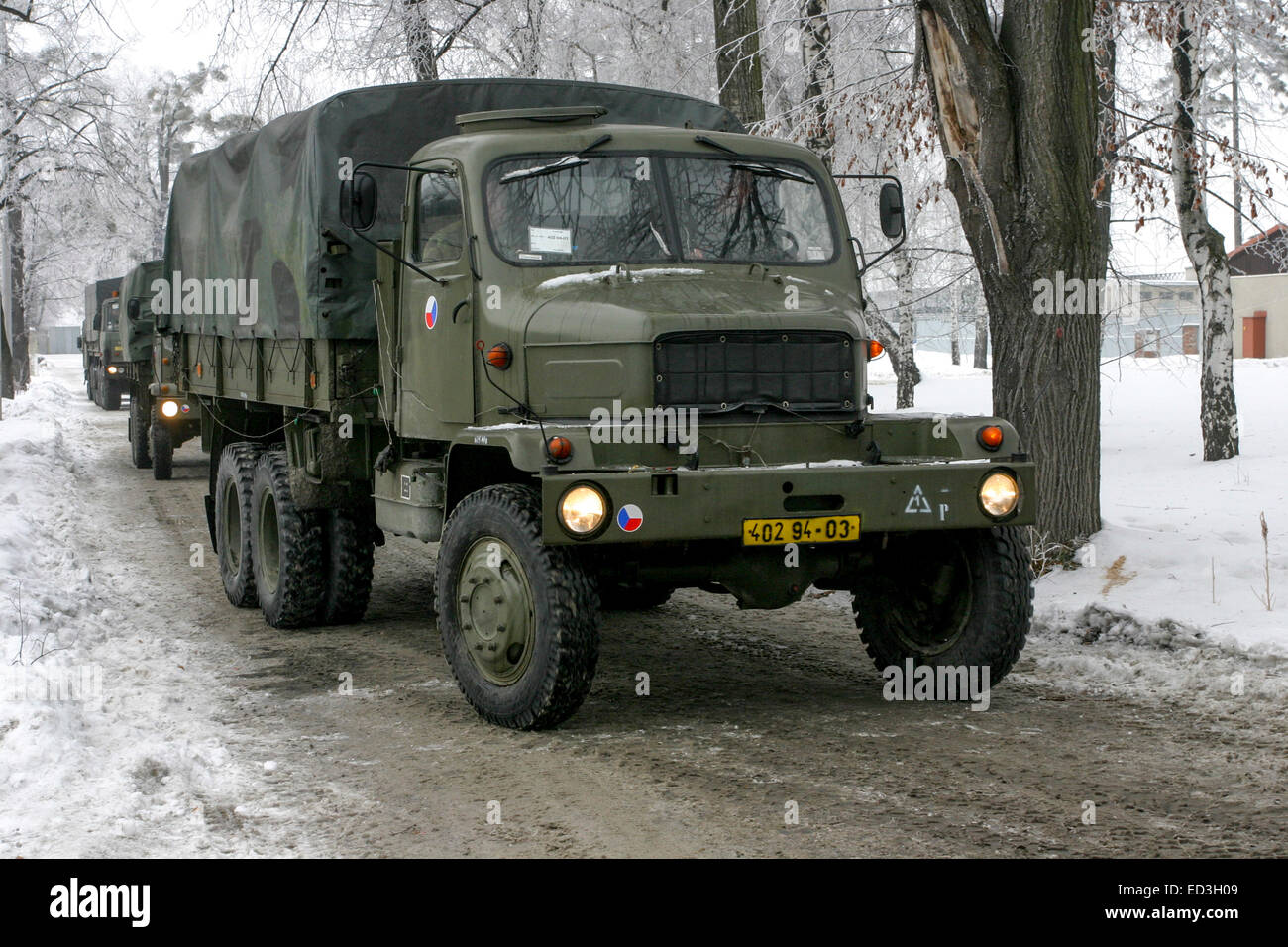 The Czech army military training in the winter, Tatra V3S Czech ...
