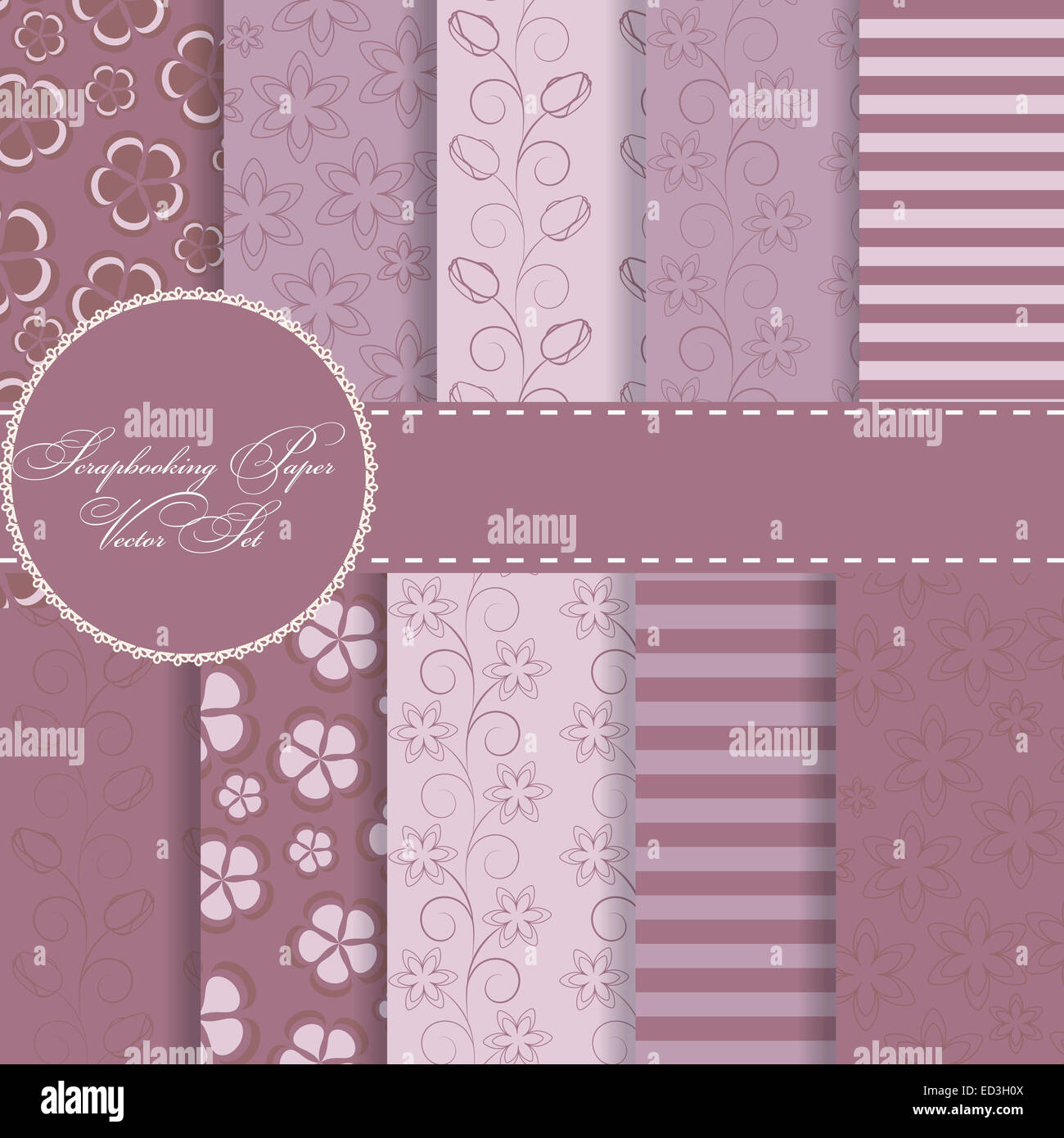 Set of Beautiful Vector Paper for Scrapbook Stock Photo - Alamy