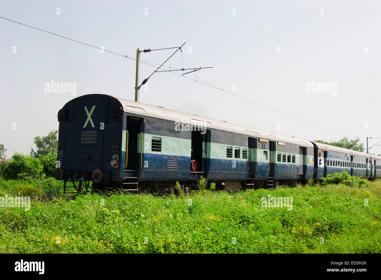 Rural Village Train riding nobody Stock Photo - Alamy