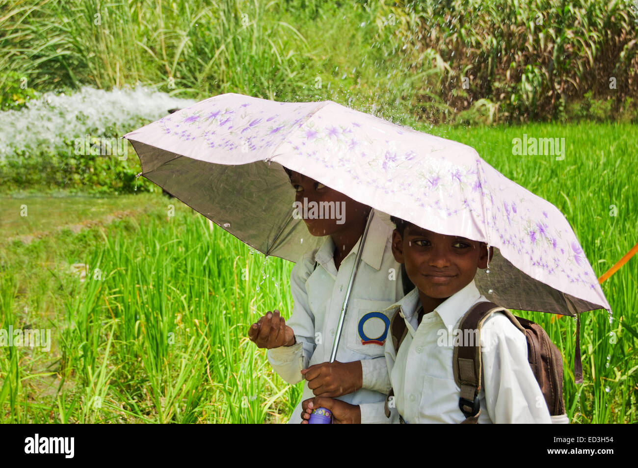 2 indian rural children School Students Stock Photo - Alamy