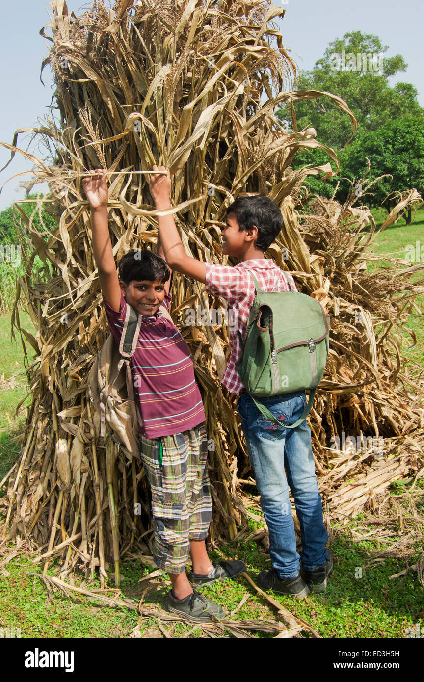 Rural indian village kids playing hi-res stock photography and images ...