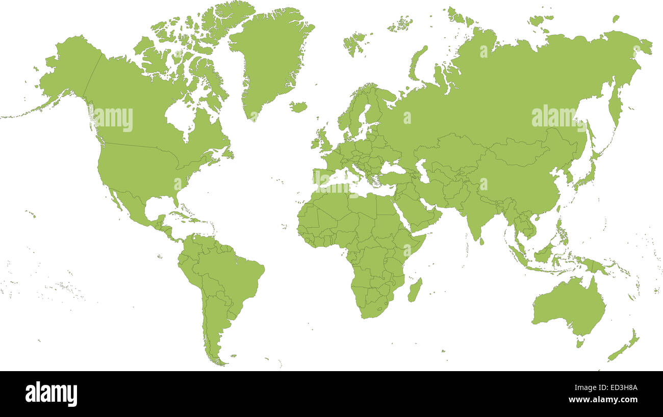 World map country borders hi-res stock photography and images - Alamy