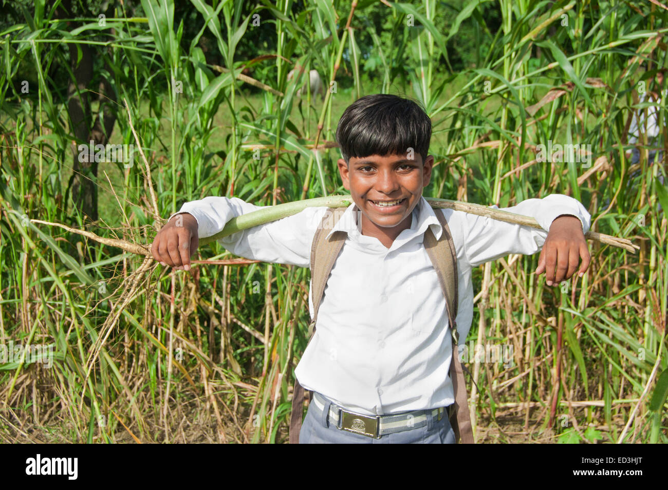 1 indian rural child boy farm enjoy Stock Photo - Alamy