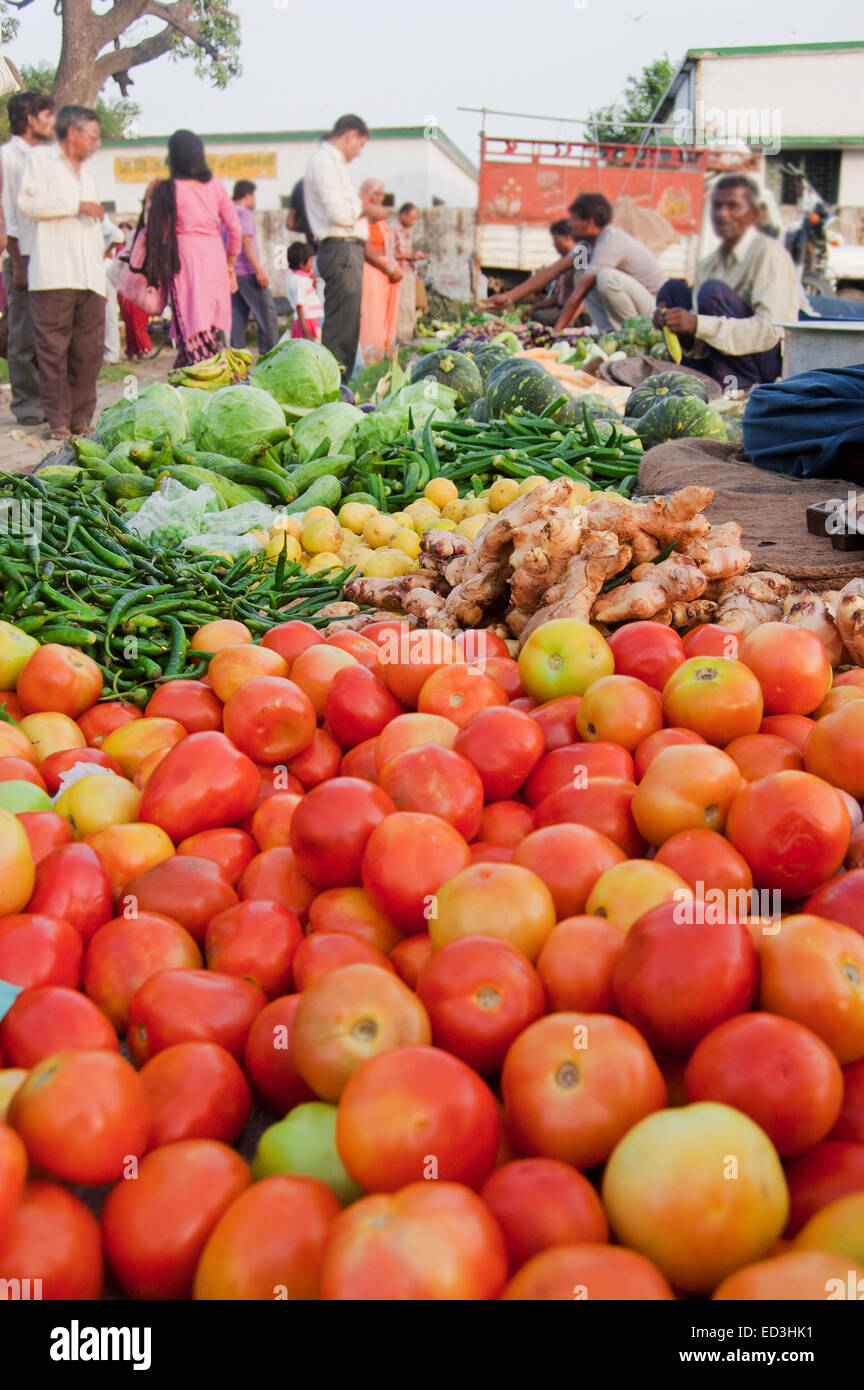 indian Rural Village Vegetable food Street Market Stock Photo - Alamy