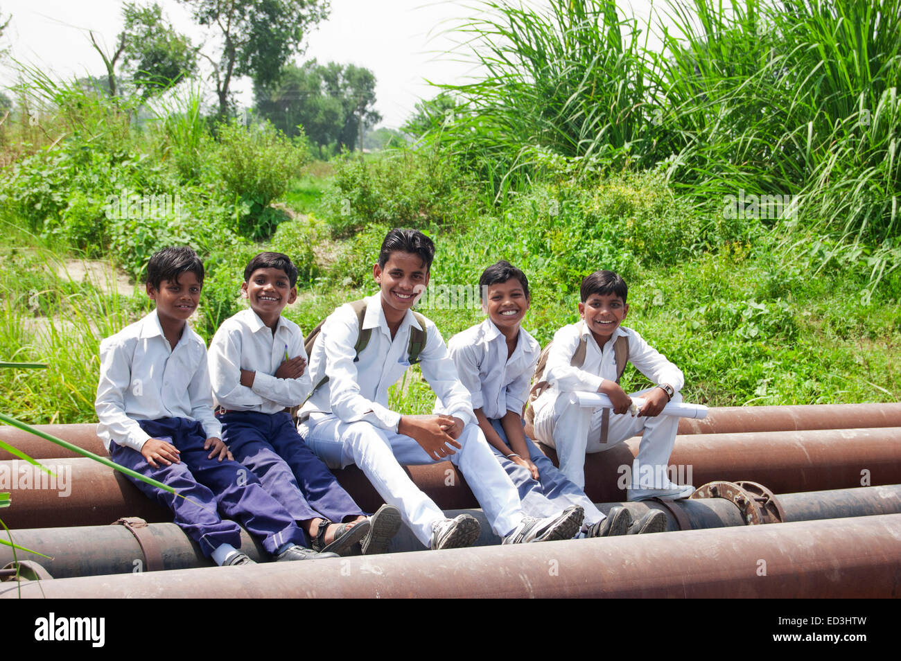 indian rural children School Students fun Stock Photo - Alamy