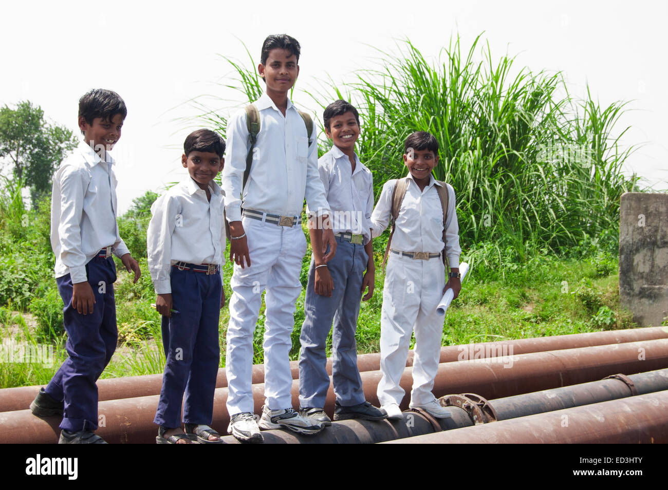 indian rural children School Students fun Stock Photo - Alamy