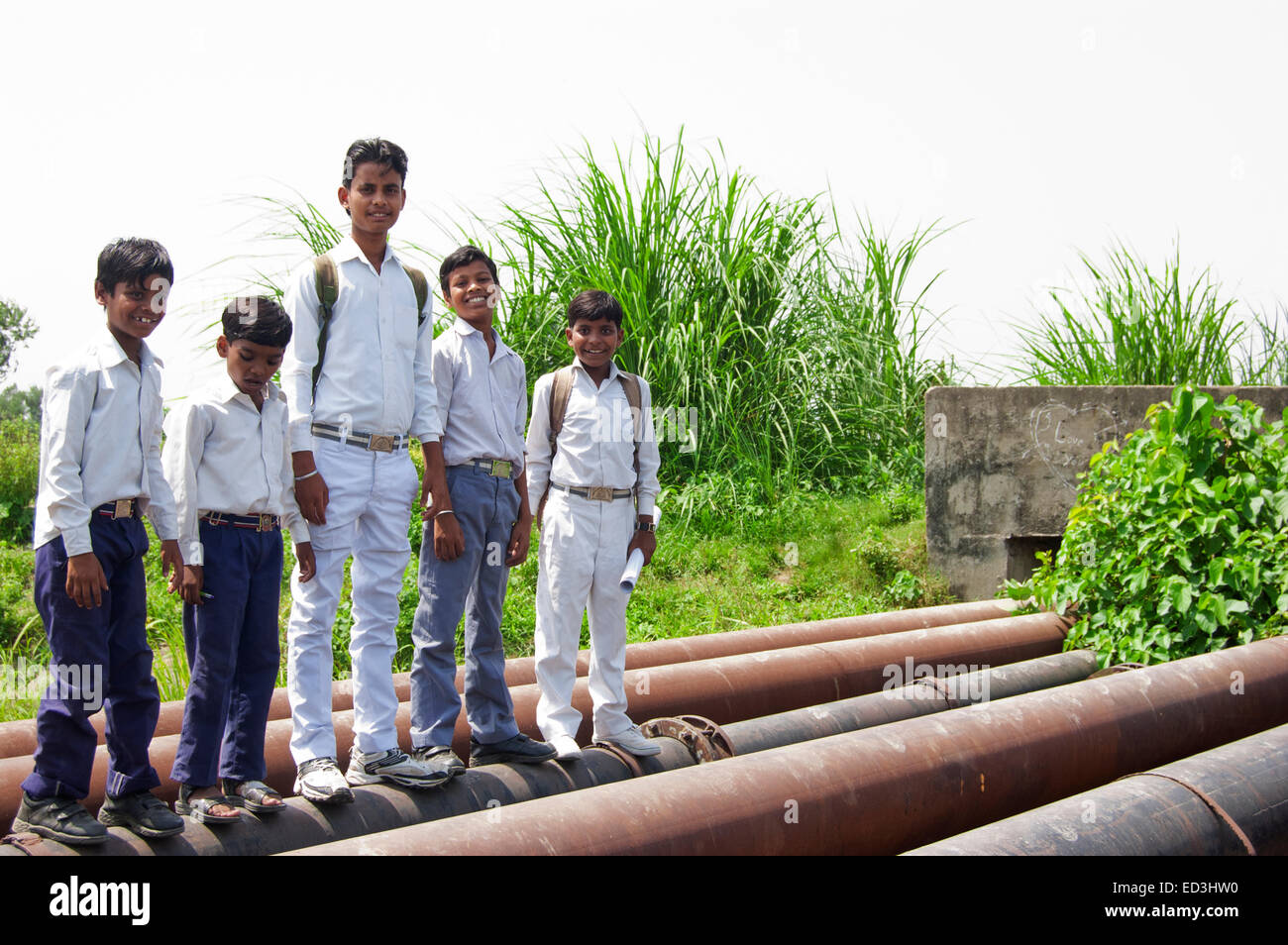 indian rural children School Students fun Stock Photo - Alamy