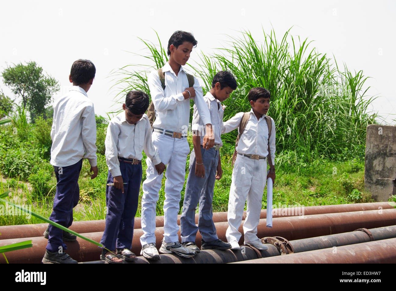 indian rural children School Students fun Stock Photo - Alamy