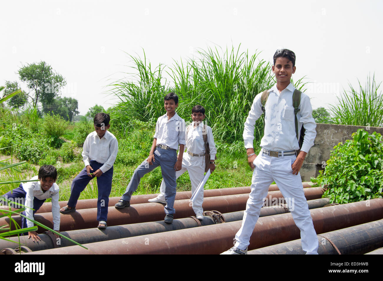 indian rural children School Students fun Stock Photo - Alamy