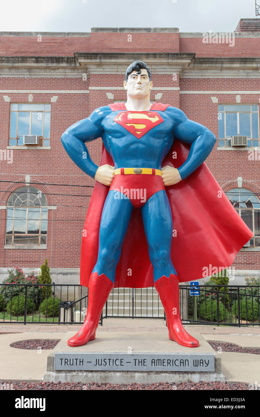 Metropolis Illinois, home of Superman, town center, red brick buildings ...