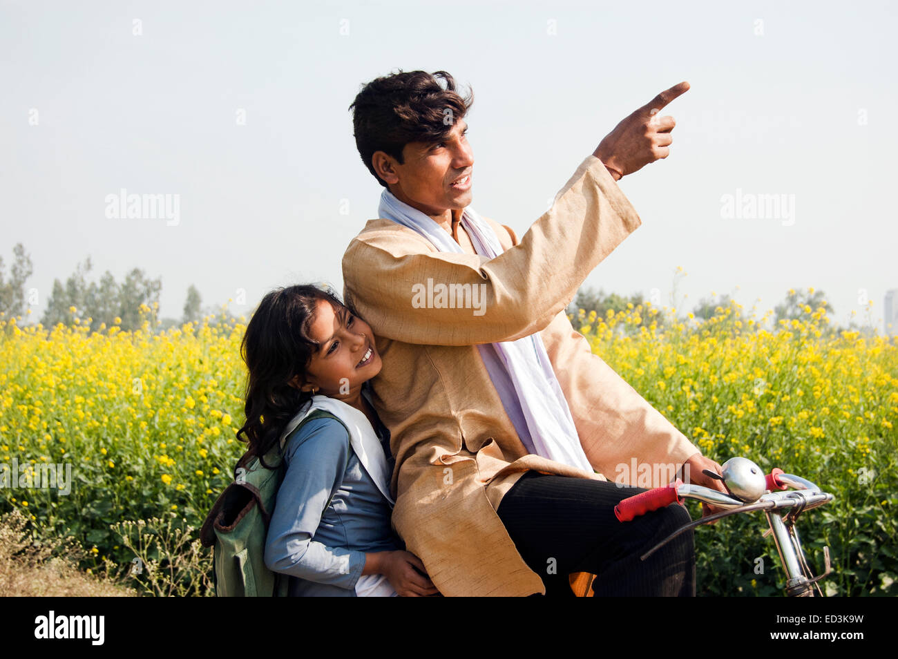 Indian school children riding cycle hi-res stock photography and images ...