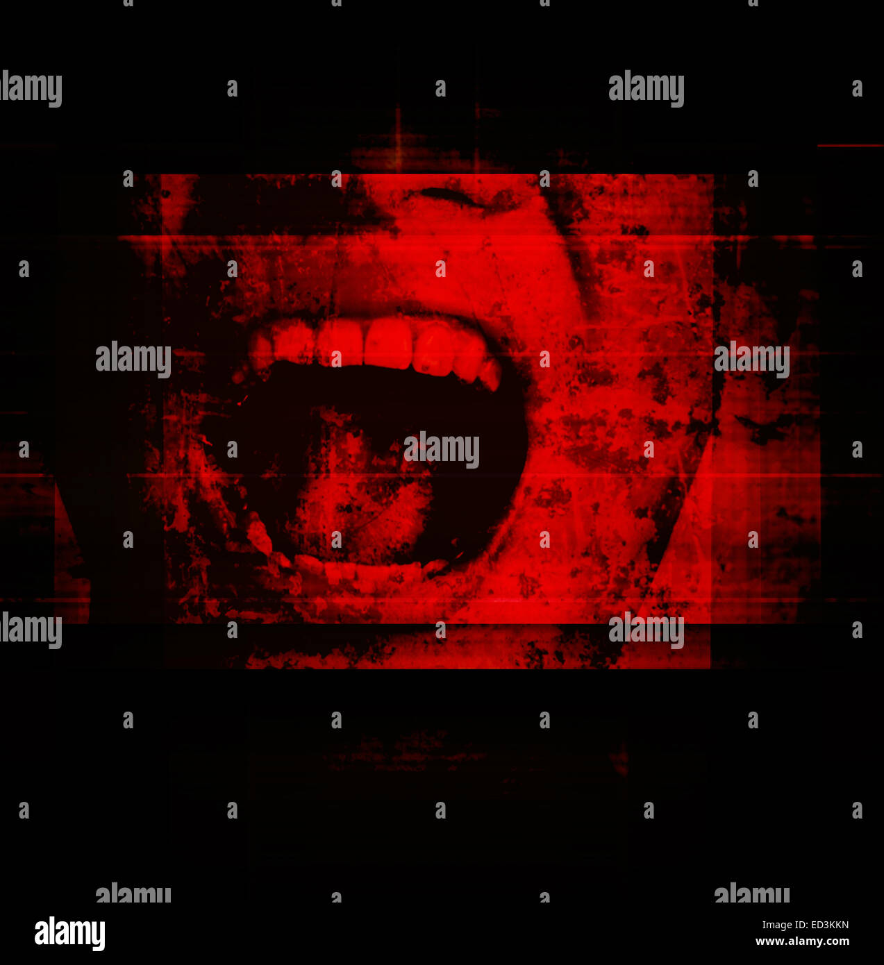 Disturbingly Image Of Man Screaming Stock Photo - Alamy