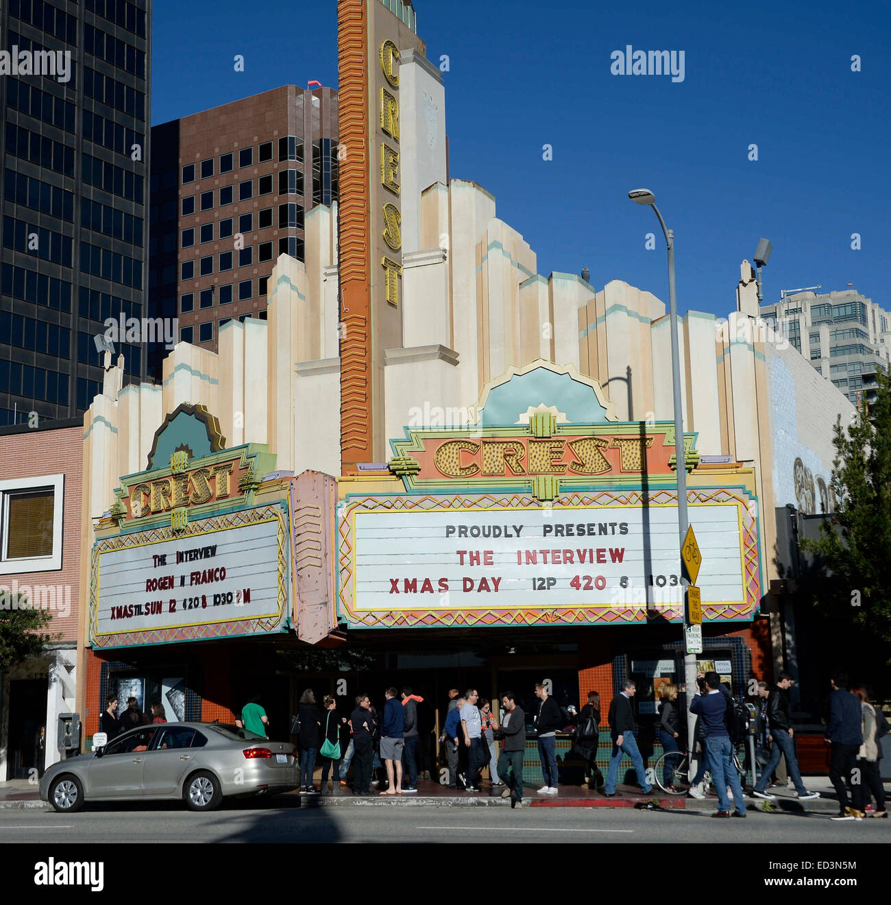 Movie goers come out of the Crest theater in Westwood after seeing The ...