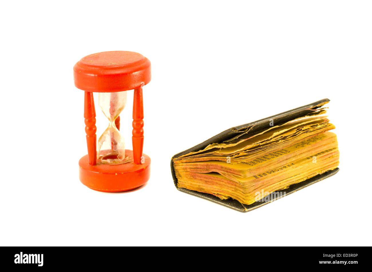 Ancient red broken hourglass sandglass hi-res stock photography and ...