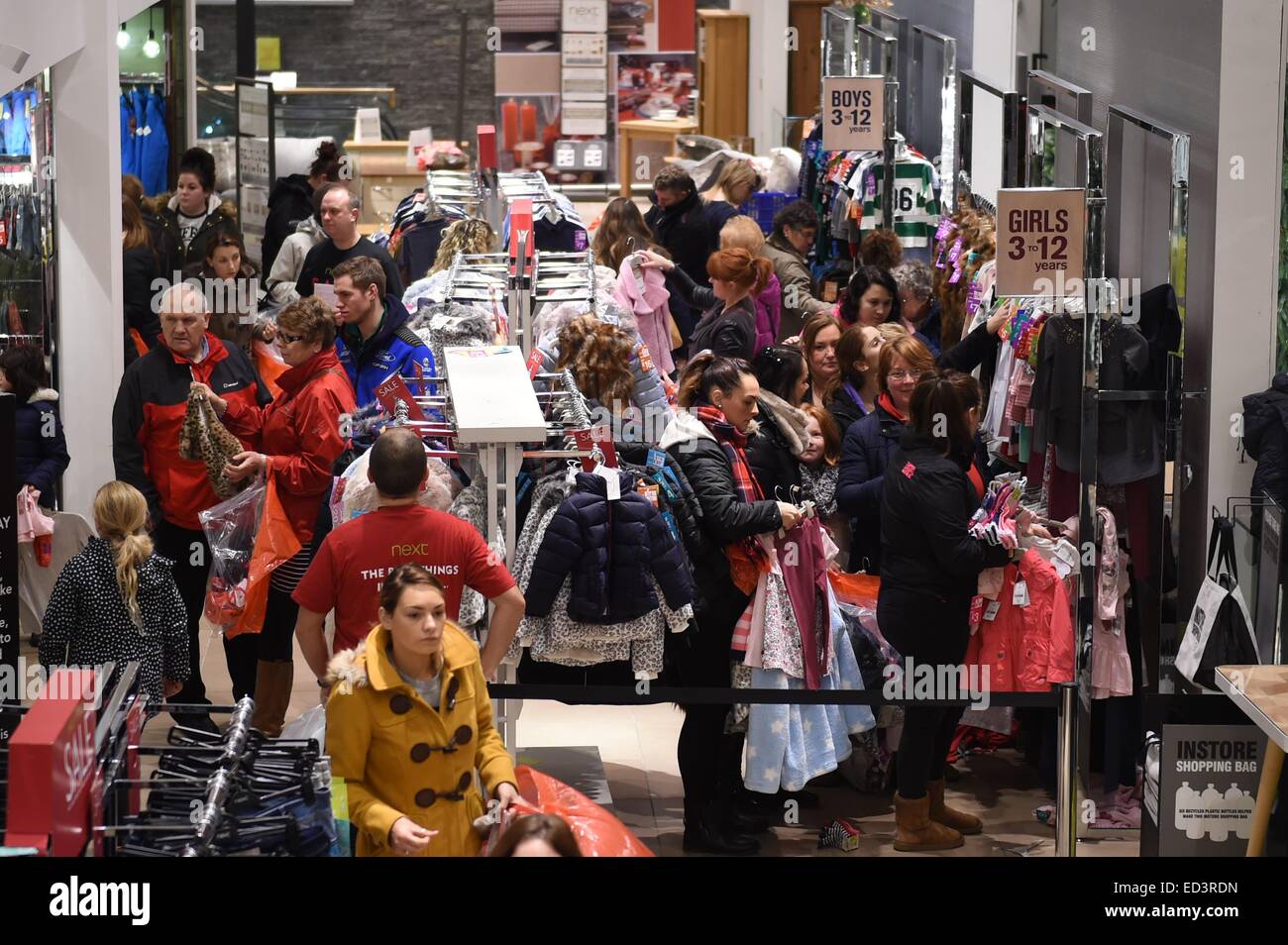 Aberystwyth, Wales, UK. 26th December, 2014. People shopping inside the ...