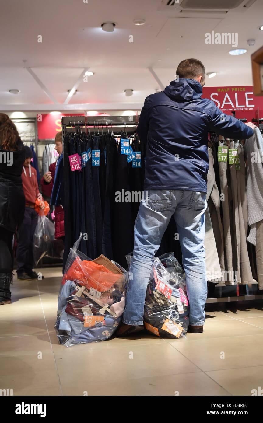 Aberystwyth, Wales, UK. 26th December, 2014. People shopping inside the ...
