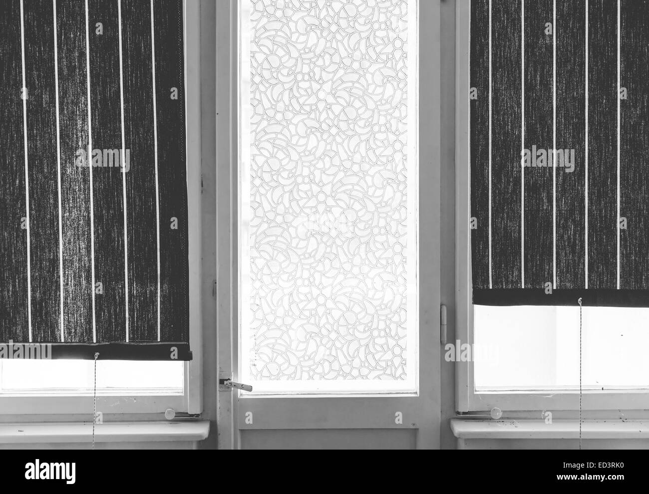 Apartment interior, details of terrace entrance door and windows Stock ...