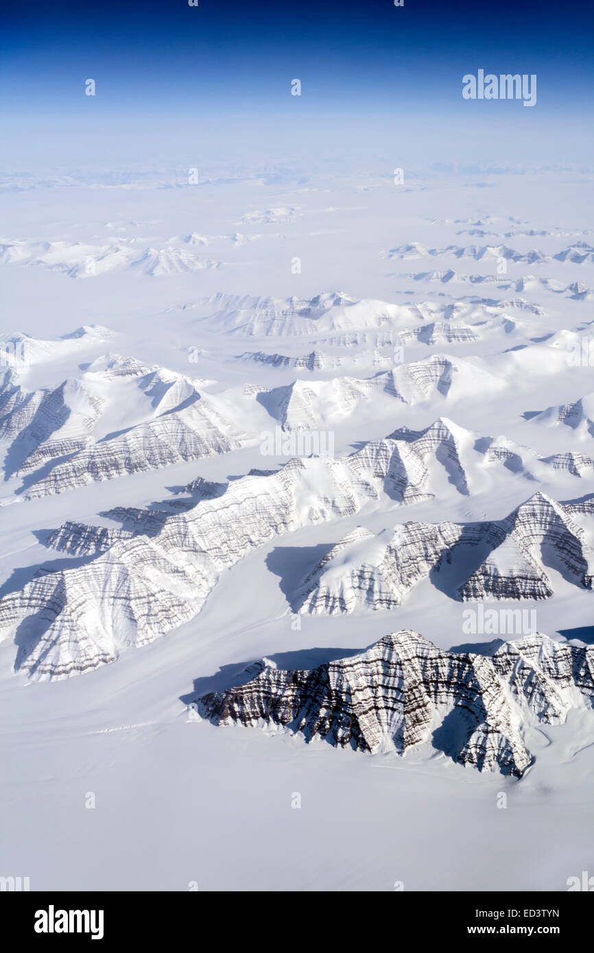 Aerial View of Greenland's Watkins Range Mountains and Glaciers Stock ...