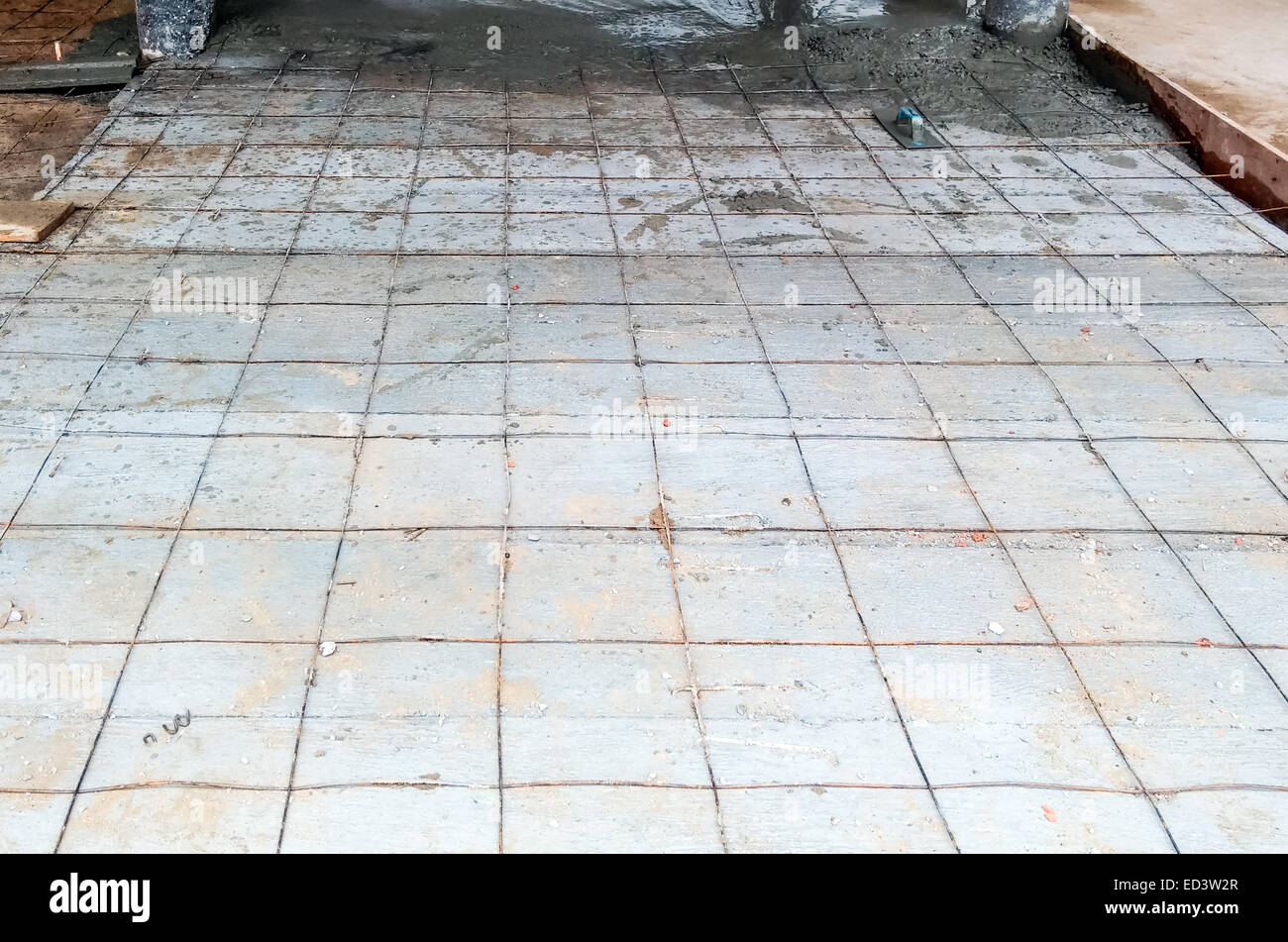 concrete floor in construction of the small factory Stock Photo - Alamy