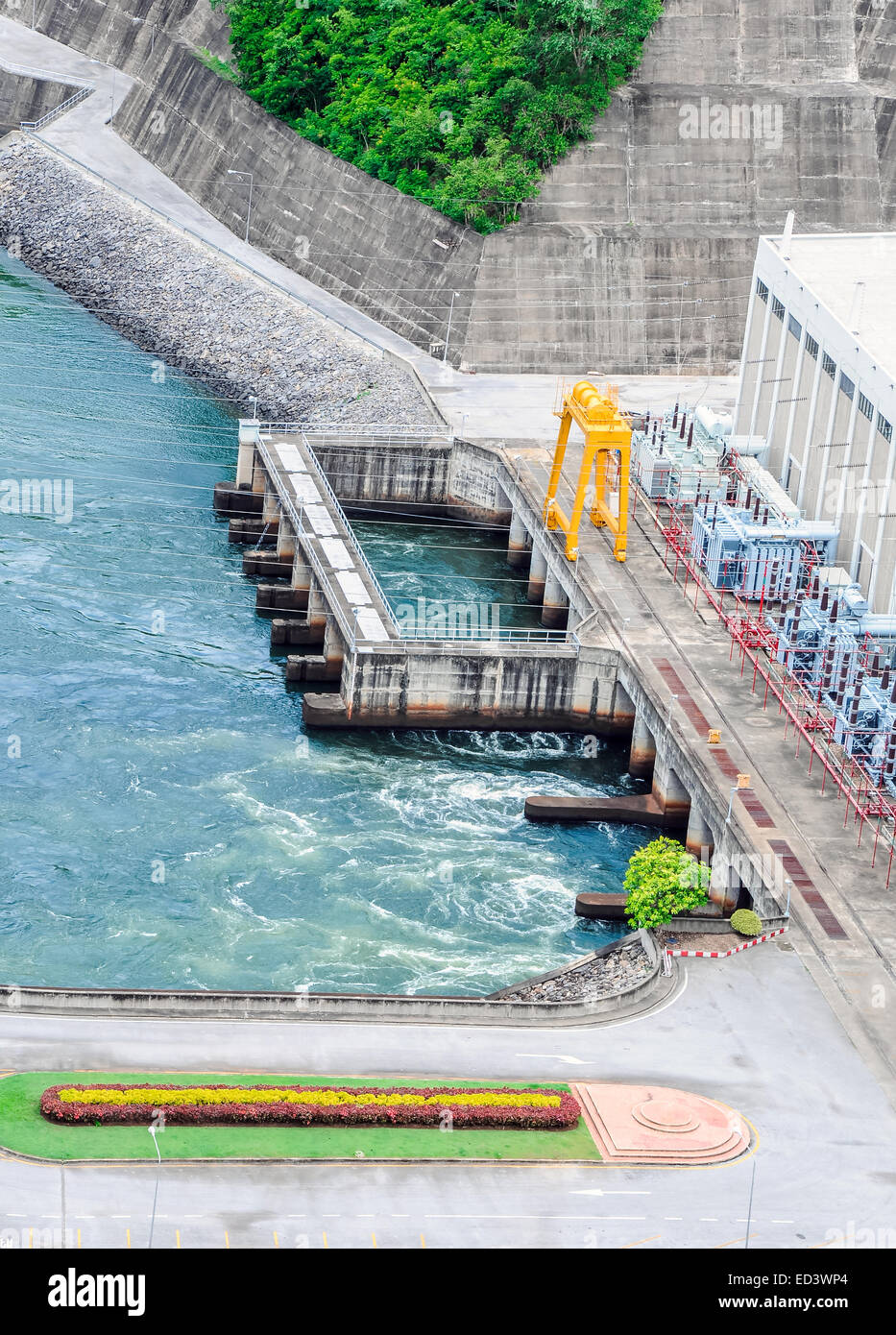 Generator plant of the large dam in western,Thailand Stock Photo - Alamy
