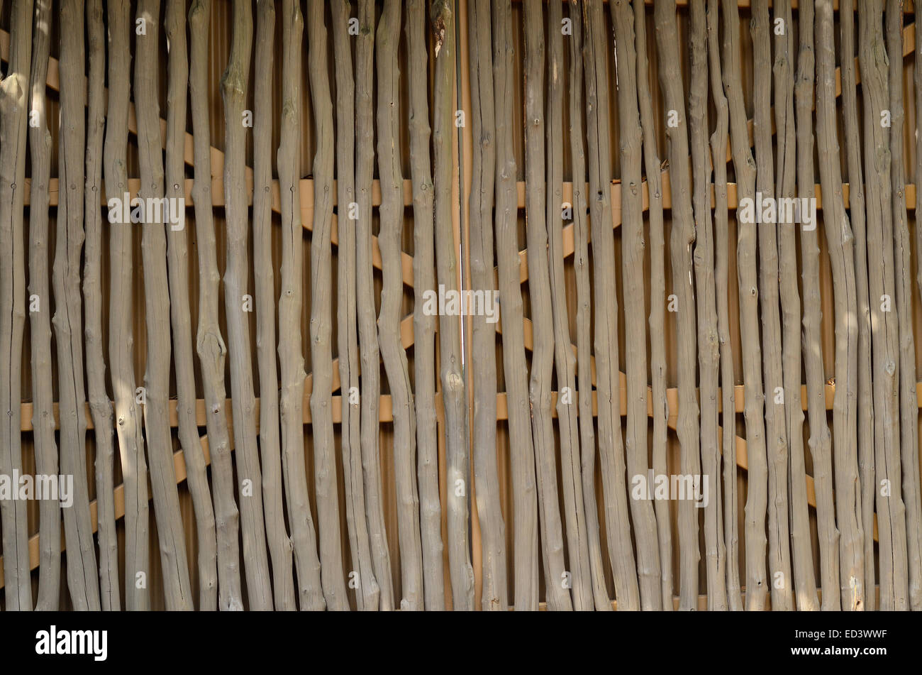 beautiful Thai stye wooden fence connect by nail Stock Photo - Alamy