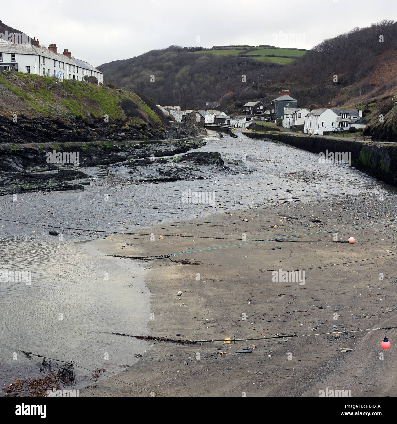 The harbour at low tide, Boscastle, north Cornwall, England, UK Stock ...