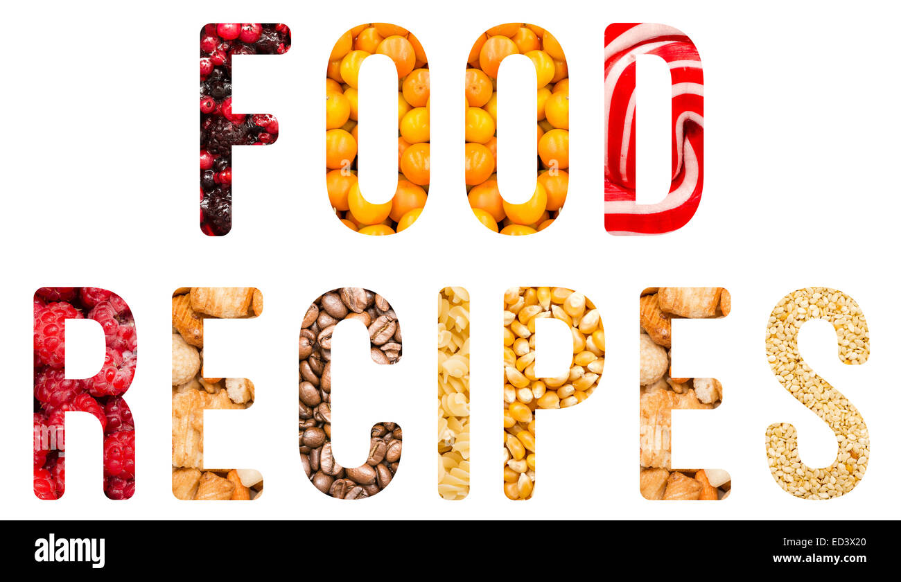 Healthy Food Word Concept Isolated Made From Food Ingredients Stock ...