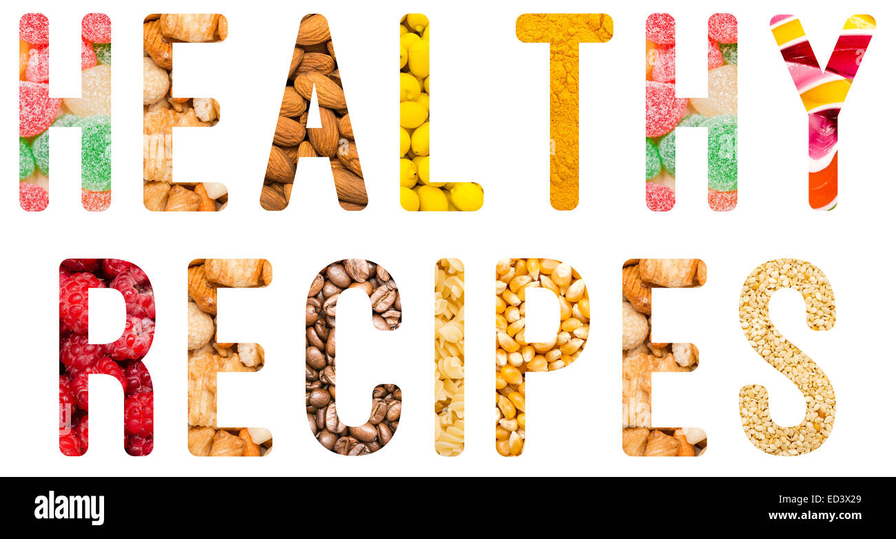 Healthy Food Word Concept Isolated Made From Food Ingredients Stock ...